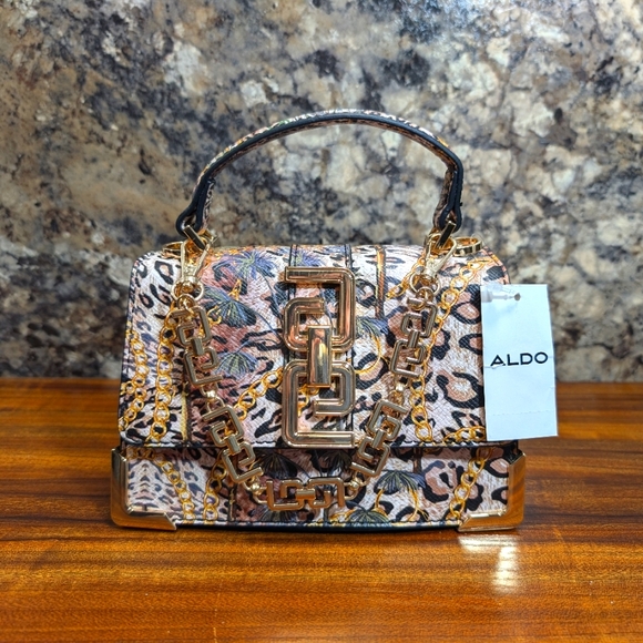 Aldo | Bags | Nwt Aldo Ausseyx Top Handle Purse Bag Faux Print With ...